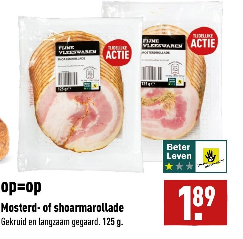 Mosterd - of shoarmarollade 125g aanbieding bij ALDI