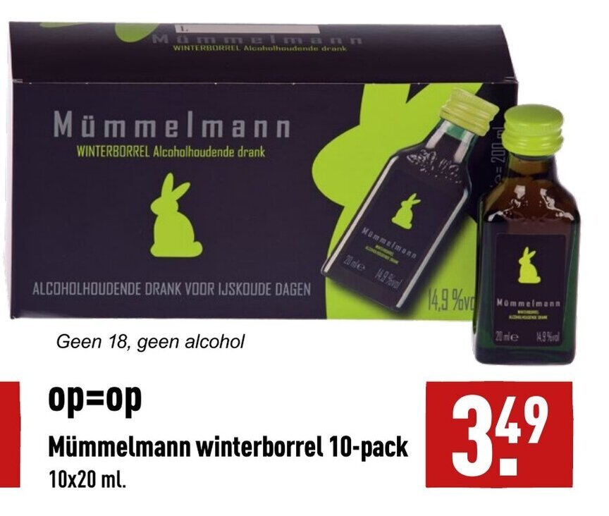 Mummelmann winterborrel 10-pack 10 x 20ml aanbieding bij ALDI