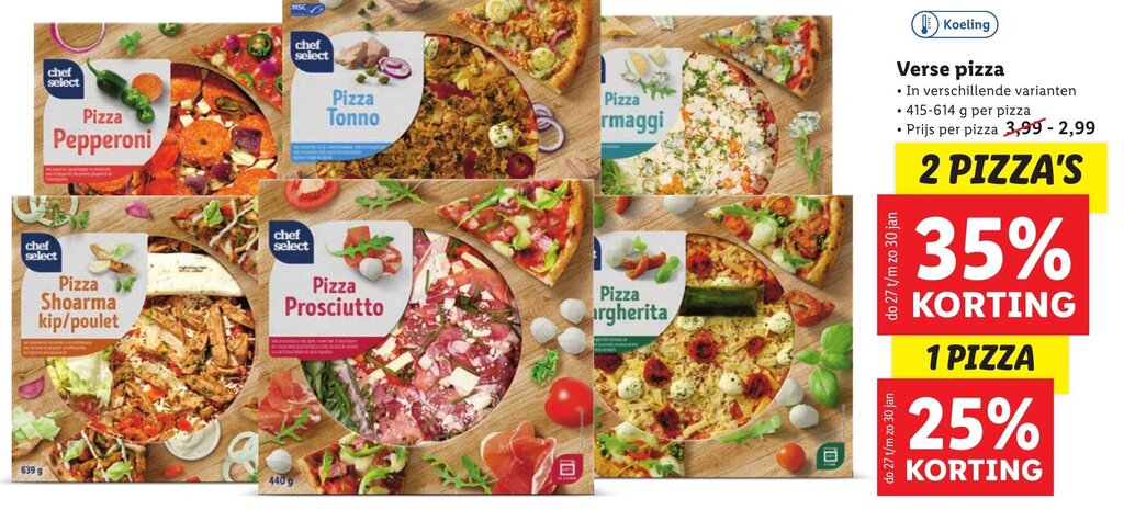 Verse pizza aanbieding bij Lidl