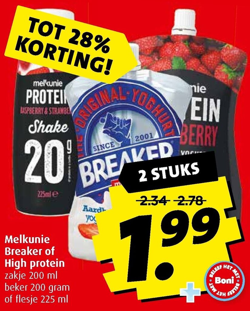 Melkunie Breaker of High protein aanbieding bij Boni