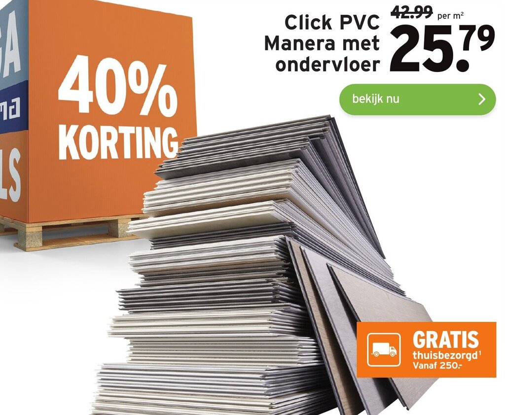 Click PVC Manera met ondervloer aanbieding bij GAMMA