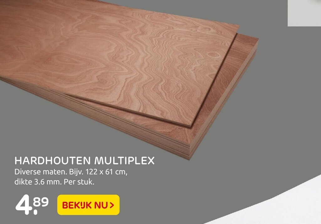 Hardhouten multiplex 122 x 61cm aanbieding bij Praxis