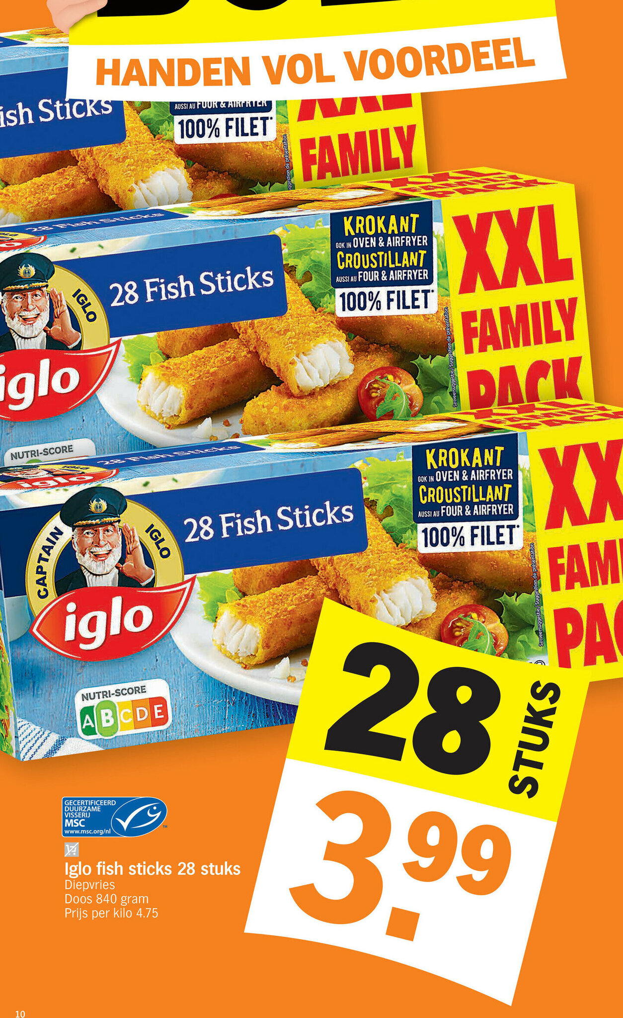 Iglo fish sticks 28 stuks aanbieding bij Albert Heijn