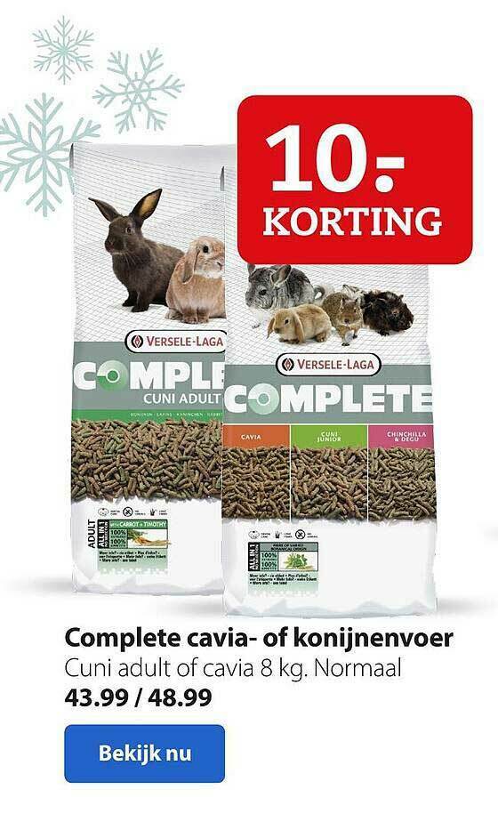 Complete Cavia- Of Konijnenvoer Cuni Adult Of Cavia 8 Kg aanbieding bij ...