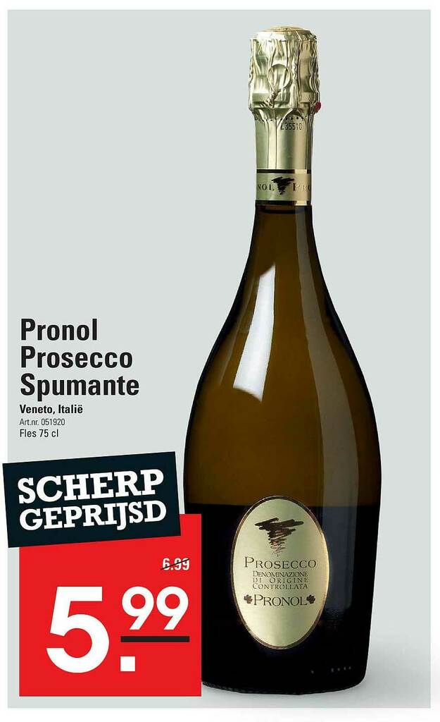 Pronol Prosecco Spumante Veneto, Italië aanbieding bij Sligro