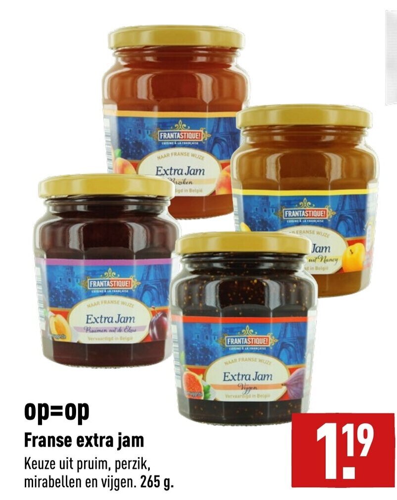 Franse extra jam 265g aanbieding bij ALDI