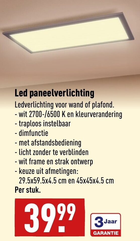 Led paneelverlichting aanbieding bij ALDI