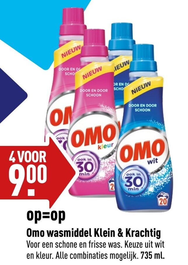 Omo wasmiddel klein & krachtig 735ml aanbieding bij ALDI