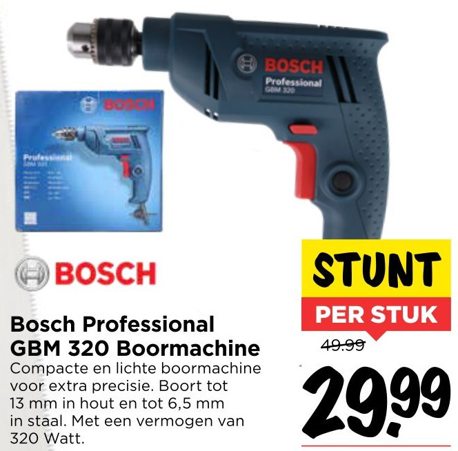 Bosch Professional GBM 320 Boormachine aanbieding bij Vomar Voordeelmarkt