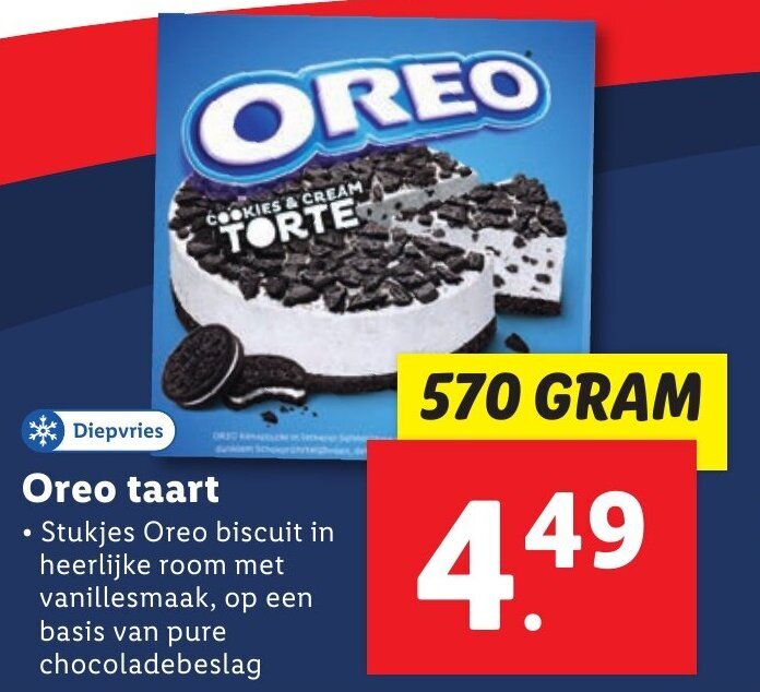 Oreo taart 570g aanbieding bij Lidl