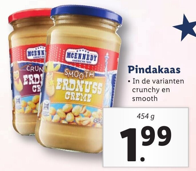 Pindakaas 454g aanbieding bij Lidl
