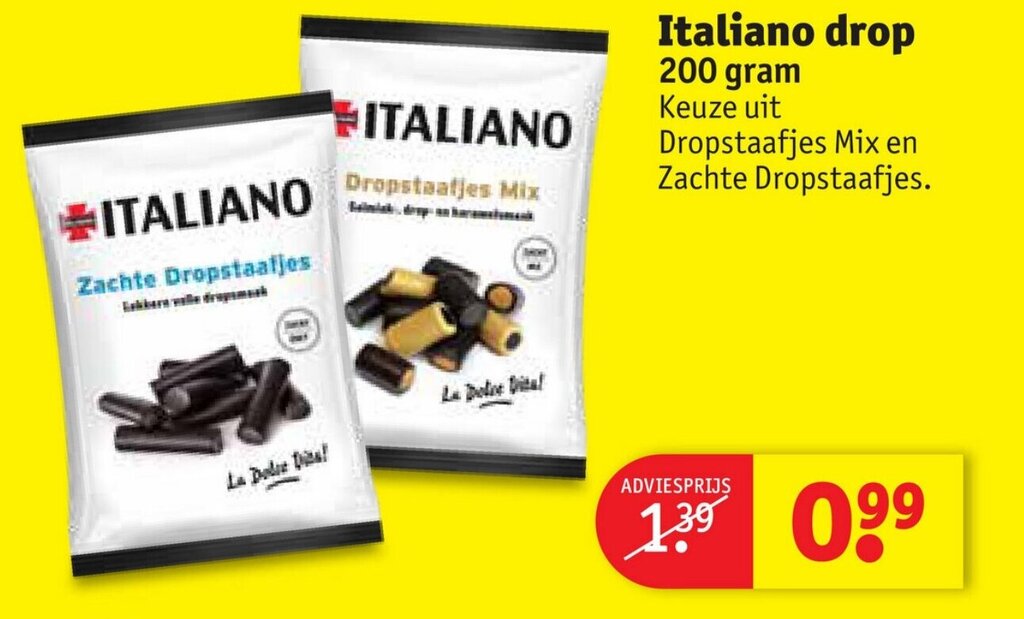 Italiano drop 200g aanbieding bij Kruidvat