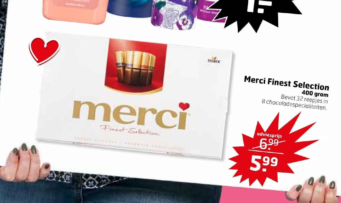 Merci Finest Selection 400 gram aanbieding bij Trekpleister