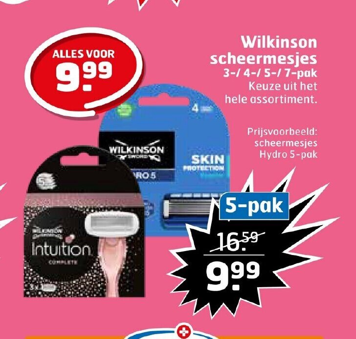 Wilkinson scheermesjes 5-pak aanbieding bij Trekpleister