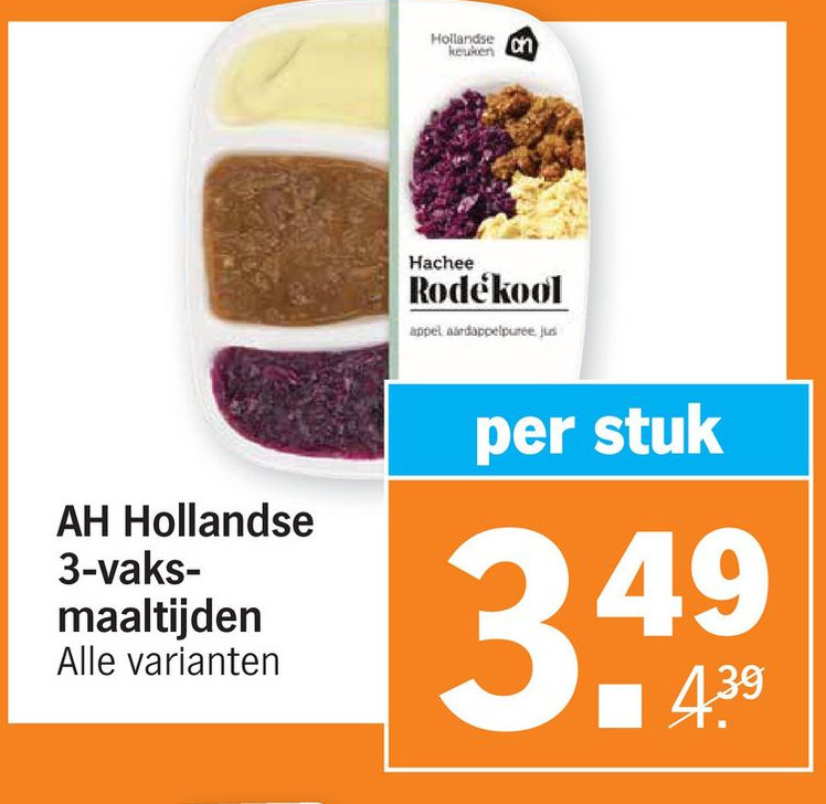 AH Hollandse 3-vaks- maaltijden aanbieding bij Albert Heijn