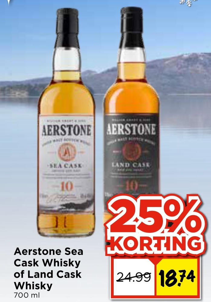 Aerstone Sea Cask Whisky of Land Cask Whisky aanbieding bij Vomar