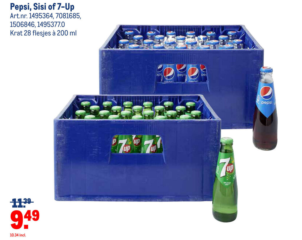 Pepsi, Sisi of 7-Up 200ml aanbieding bij Makro