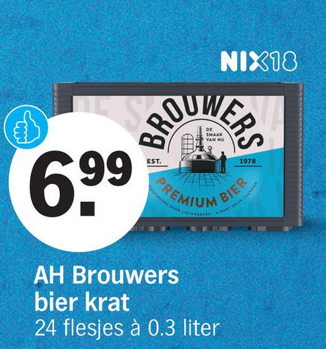 AH Brouwers bier krat aanbieding bij Albert Heijn