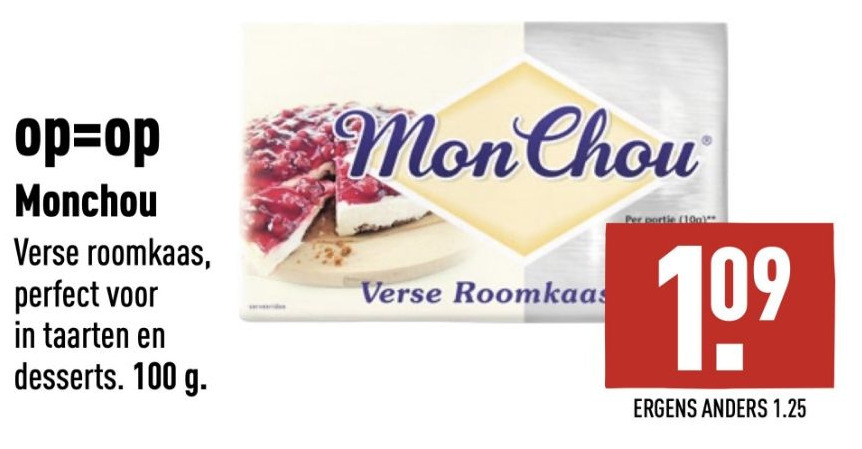 Monchou Verse roomkaas, perfect voor in taarten en desserts. 100 g ...