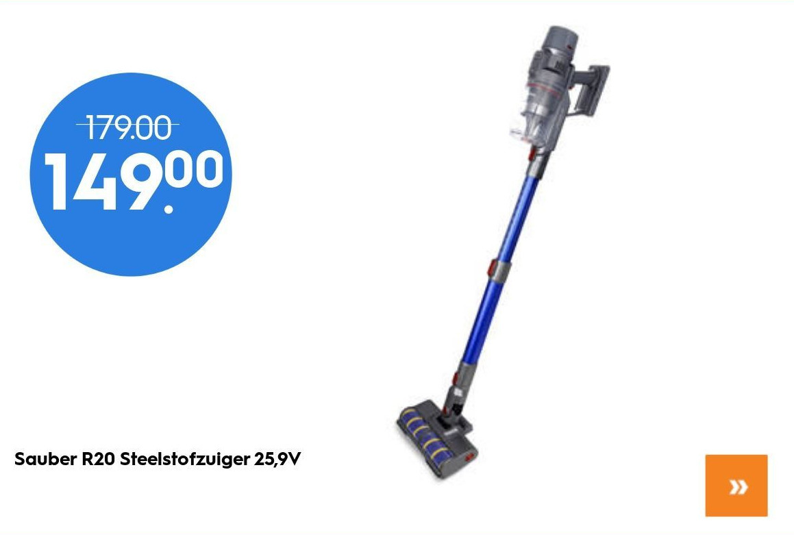 Sauber R20 Steelstofzuiger 25,9V aanbieding bij Blokker