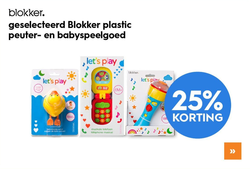 Geselecteerd plastic peuter- en babyspeelgoed aanbieding bij Blokker