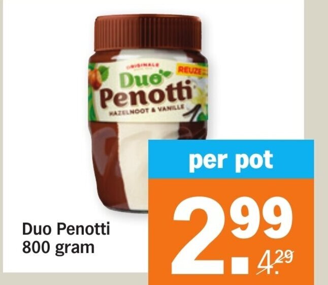 Duo Penotti 800g aanbieding bij Albert Heijn