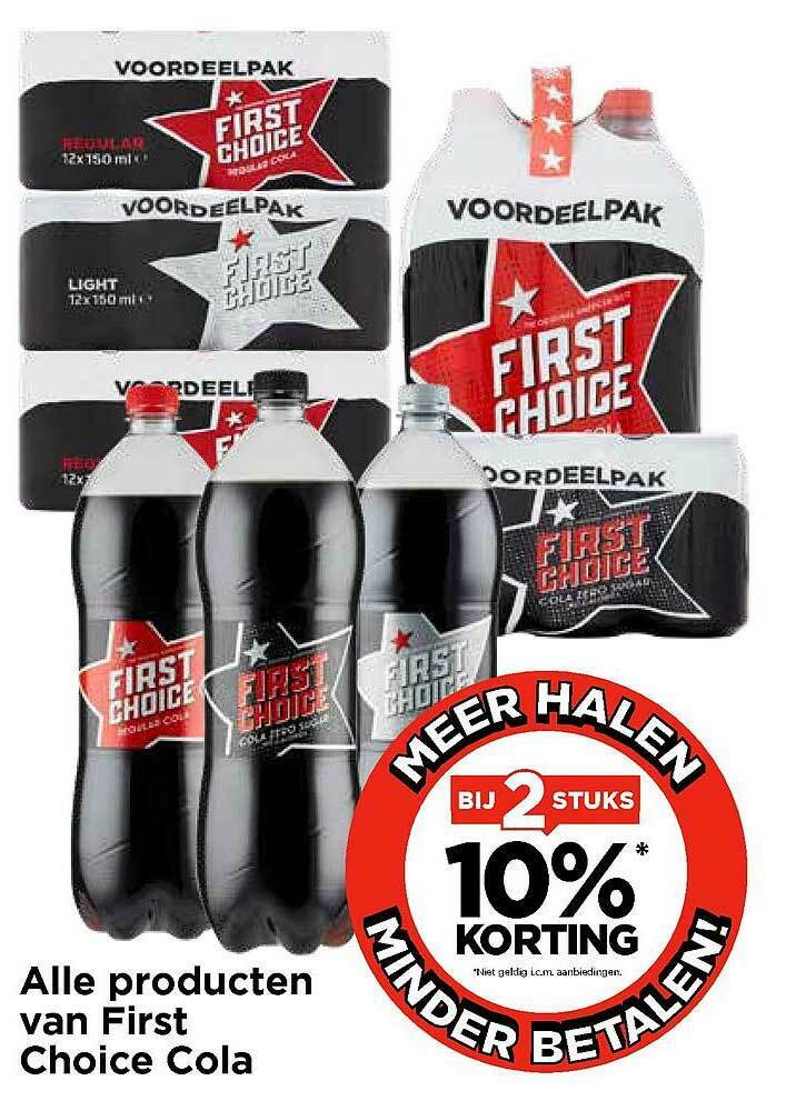 Alle Producten Van First Choice Cola aanbieding bij Vomar Voordeelmarkt