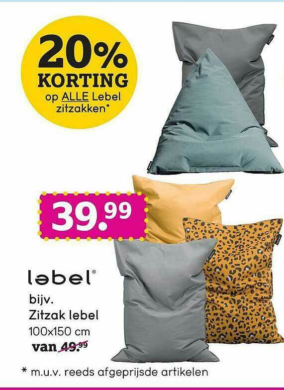 Zitzak Lebel 20% Korting aanbieding bij Leen Bakker