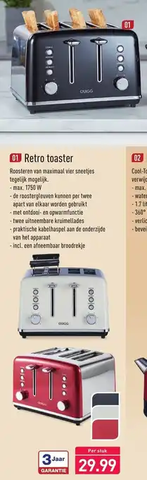 Quigg Retro toaster aanbieding bij ALDI
