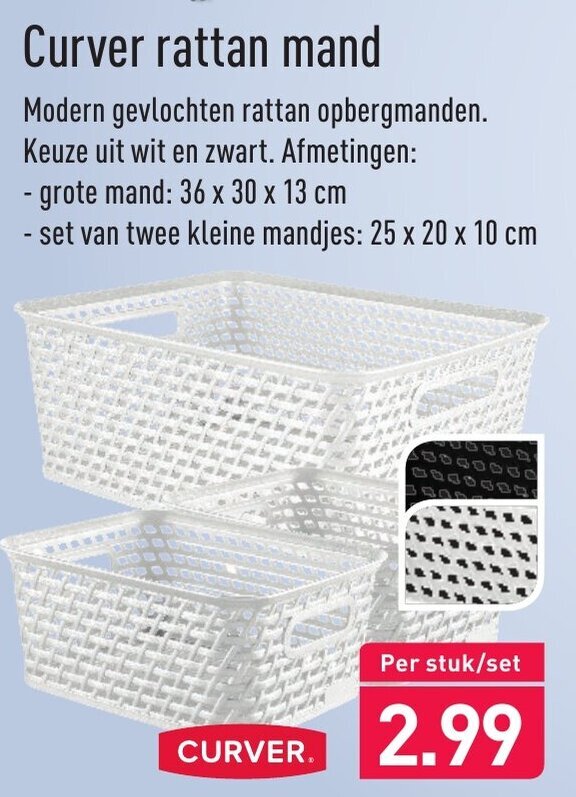 Curver rattan mand aanbieding bij ALDI