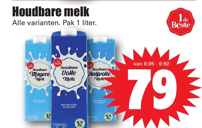 Houdbare melk 1L aanbieding bij Dirk