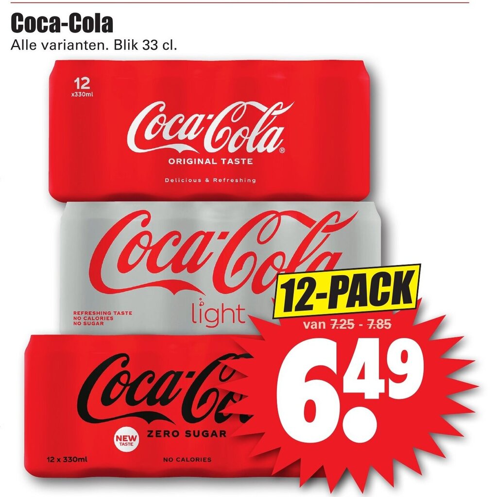 Coca-cola 33cl aanbieding bij Dirk