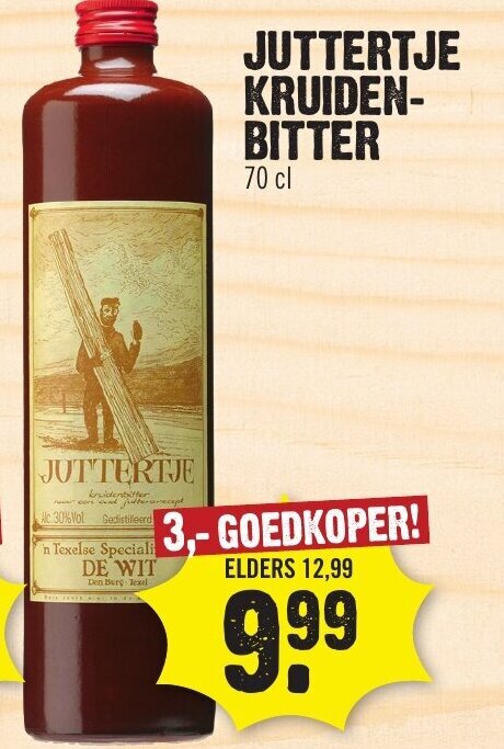 Juttertje kruiden-bitter 70cl aanbieding bij Dirk