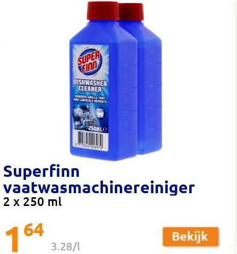 Superfinn vaatwasmachinereiniger aanbieding bij Action