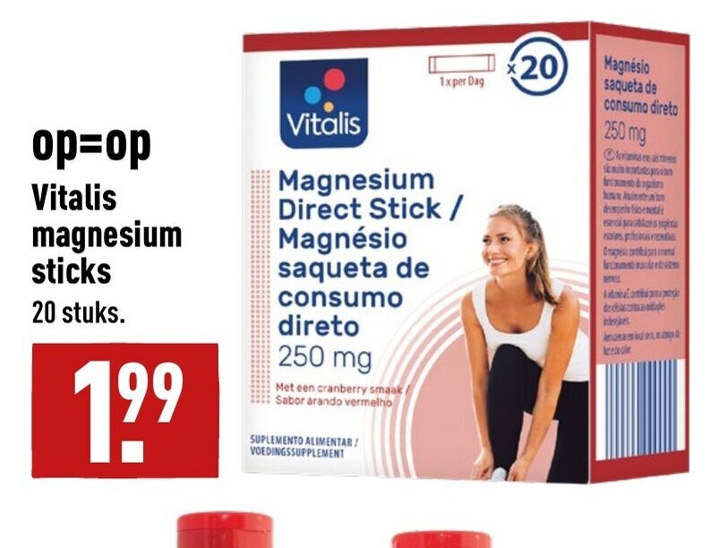 Vitalis magnesium sticks aanbieding bij ALDI