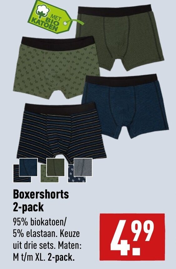 Boxershorts 2-pack aanbieding bij ALDI