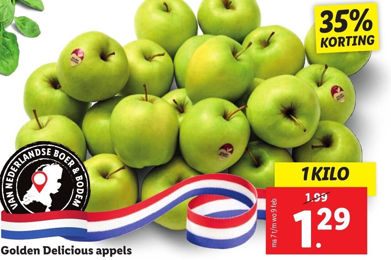 Golden Delicious appels 1 kilo aanbieding bij Lidl