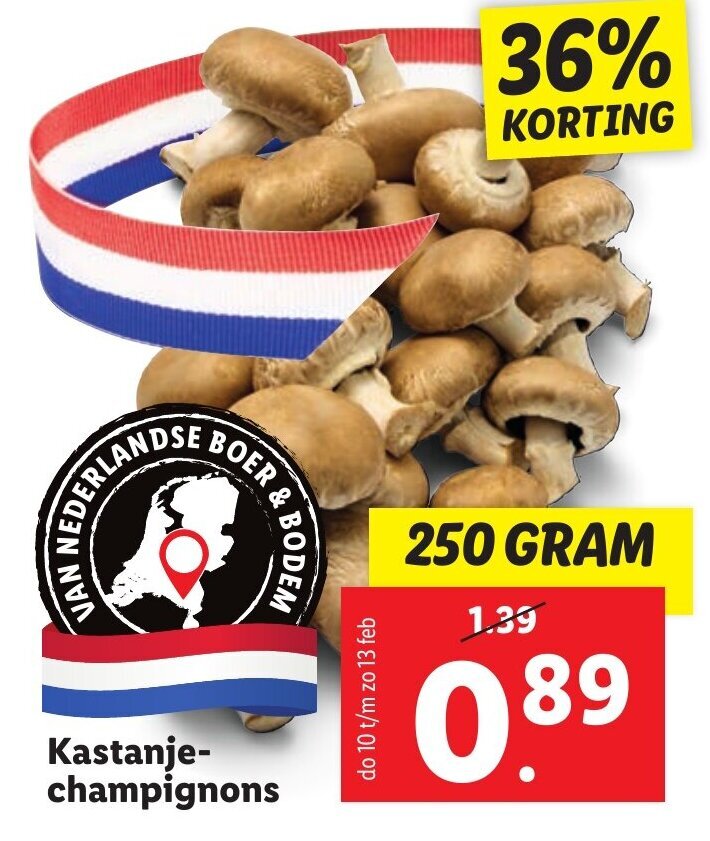 Kastanje- champignons 250g aanbieding bij Lidl