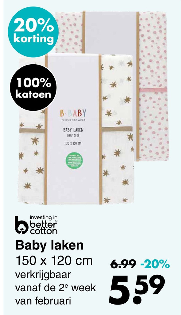 Baby laken aanbieding bij Wibra
