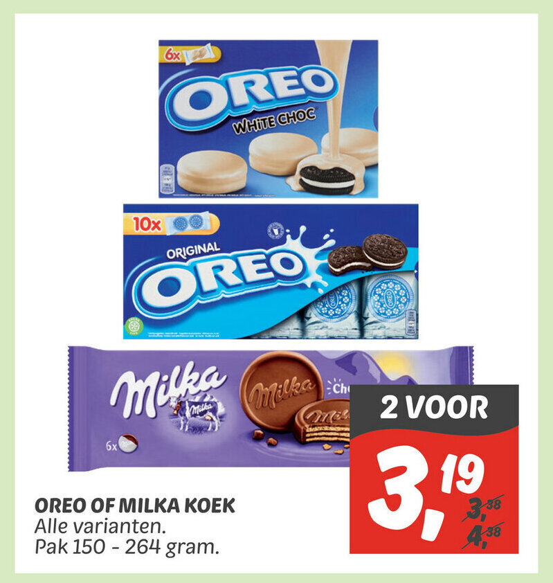 Oreo of milka koek alle varianten pak 150 - 264 gram aanbieding bij ...
