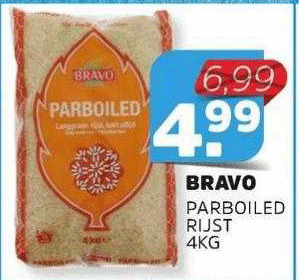 Bravo Parboiled Rijst 4Kg aanbieding bij Sahan Supermarkten