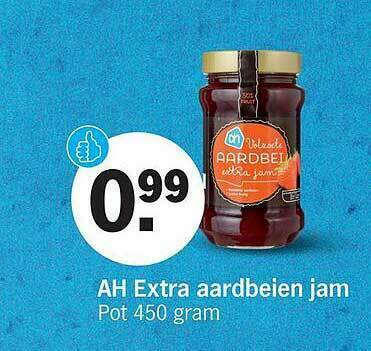 AH Extra Aardbeien Jam aanbieding bij Albert Heijn