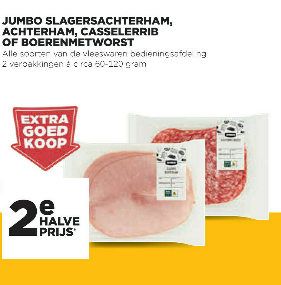 Slagersachterham, achterham, casselerrib of boerenmetworst 60-120 gram ...