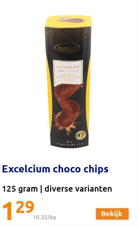 Excelcium choco chips aanbieding bij Action
