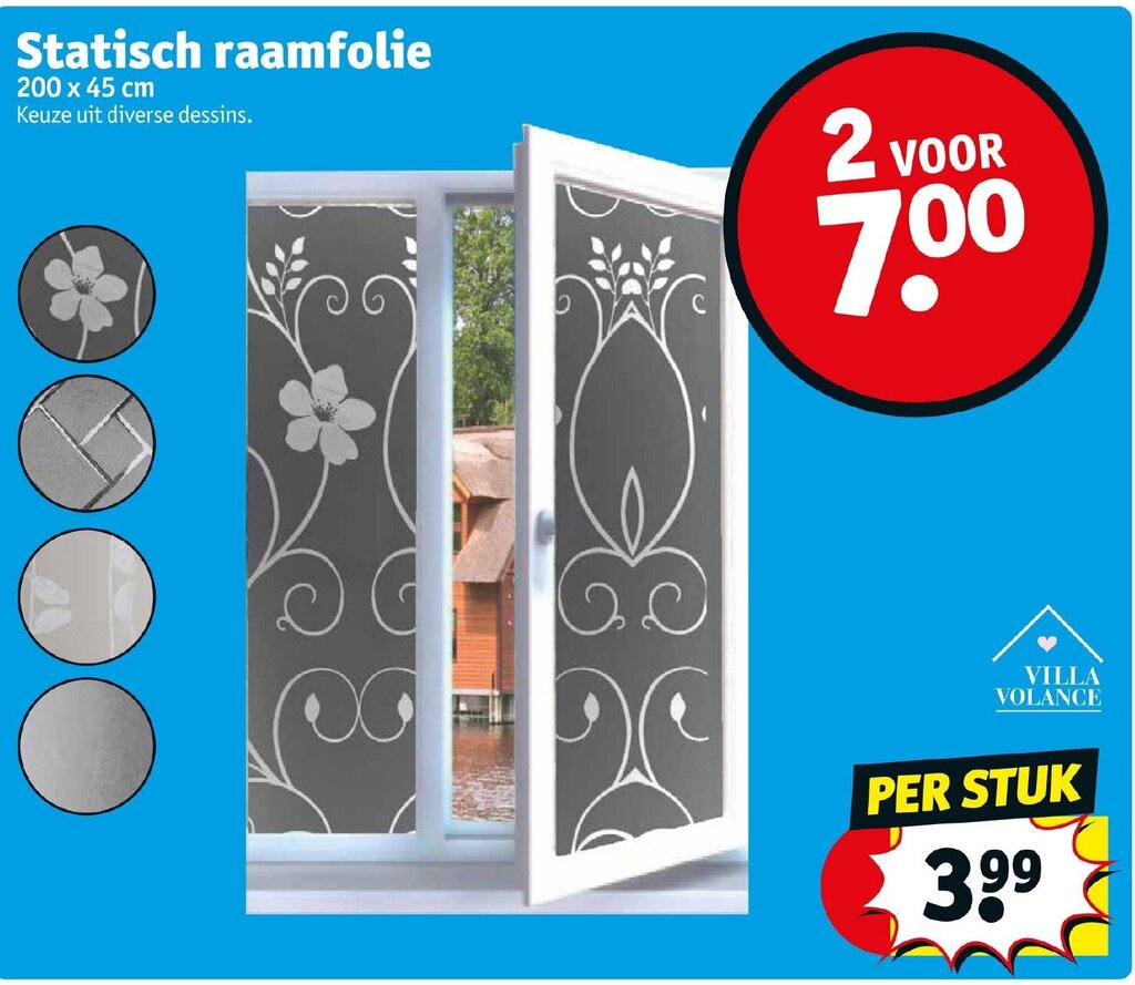 Statisch raamfolie 200x45 cm aanbieding bij Kruidvat