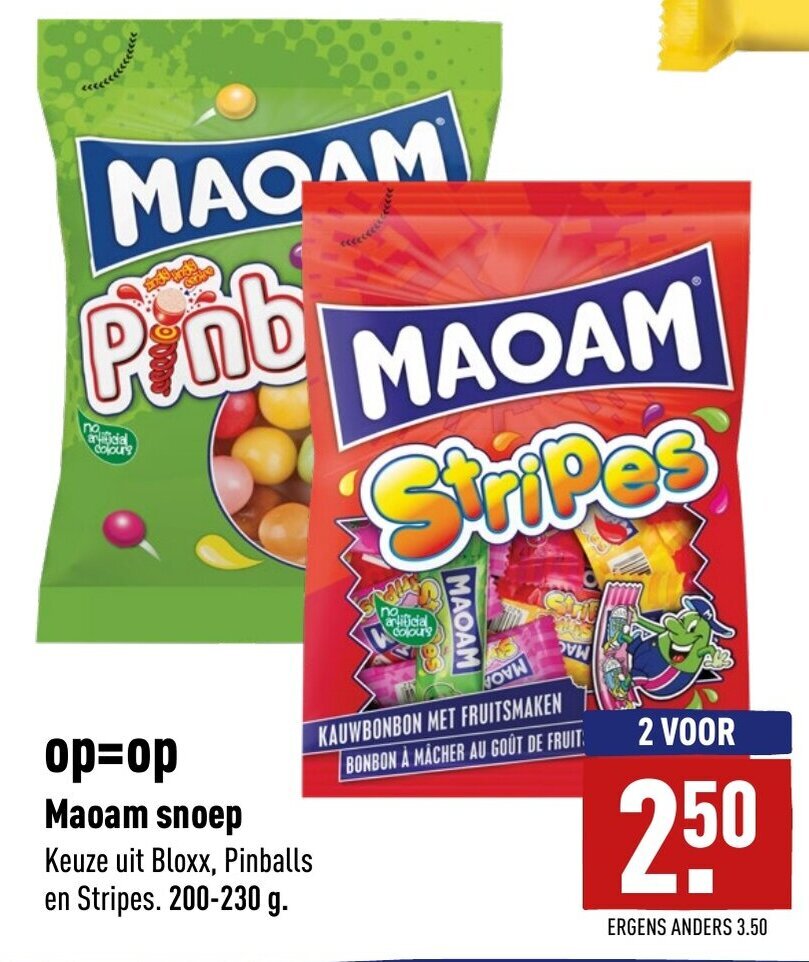 Maoam snoep 200-230g aanbieding bij ALDI