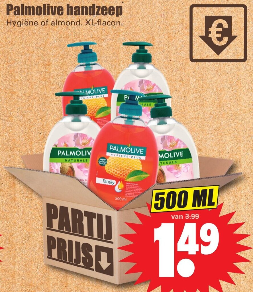 Palmolive handzeep 500ml aanbieding bij Dirk