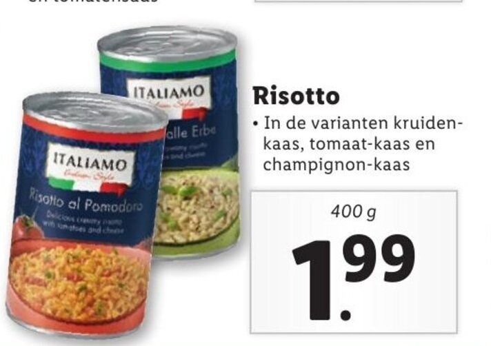 Risotto 400g aanbieding bij Lidl