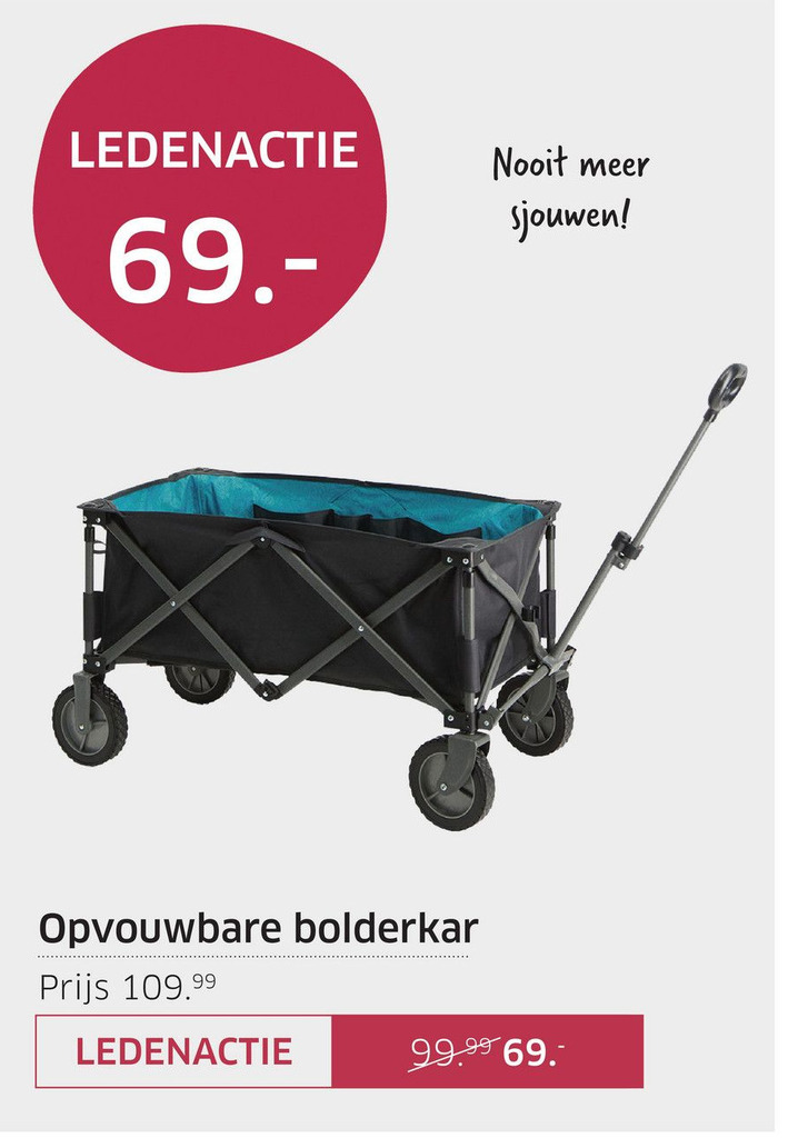 Opvouwbare bolderkar aanbieding bij ANWB