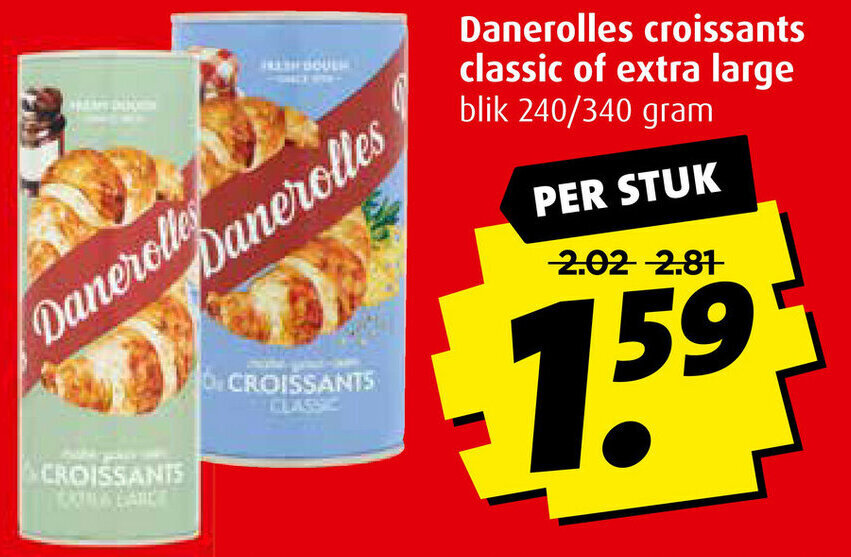 Danerolles croissants classic of extra large 240g aanbieding bij Boni